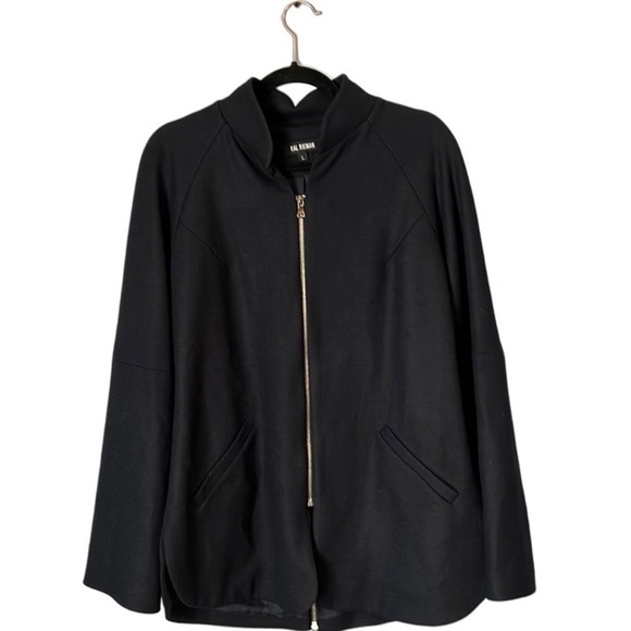 Kal Rieman | Jackets & Coats | Kal Rieman Black Minimalist Wool Zip ...